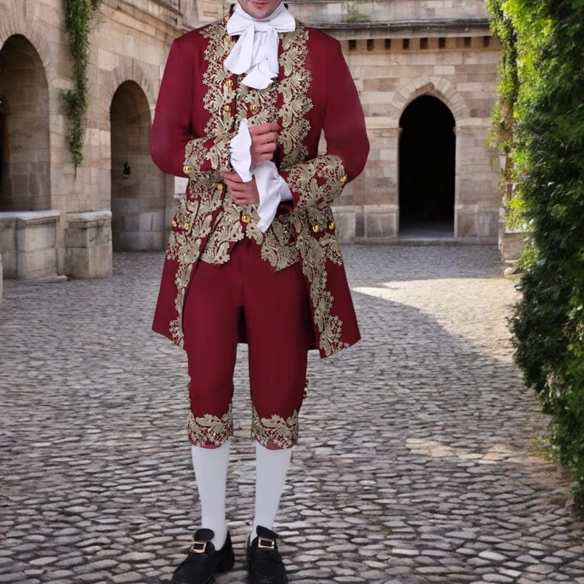 18th Century Costume, Baroque Mens Suit, Gold Embroidered Rococo Outfit ...