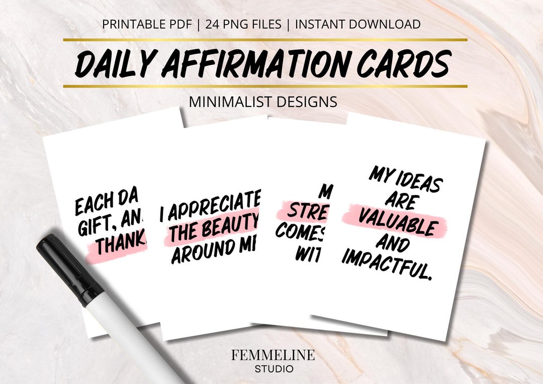 Printable Affirmation Cards Chic Minimalist Design positive Affirmation ...