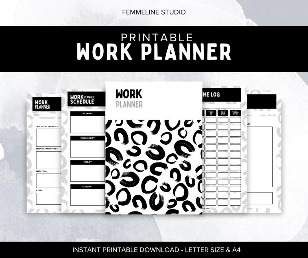 Work Planner Printable Work Planner Printable Planner PDF PNG - Etsy
