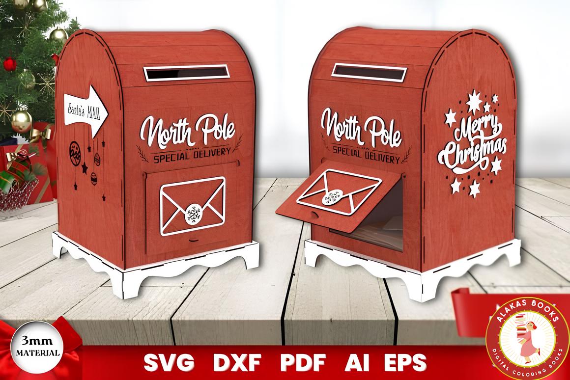 Santa Mail Box Laser Cut Svg ,digital Download,laser Cut,mail Box,home ...