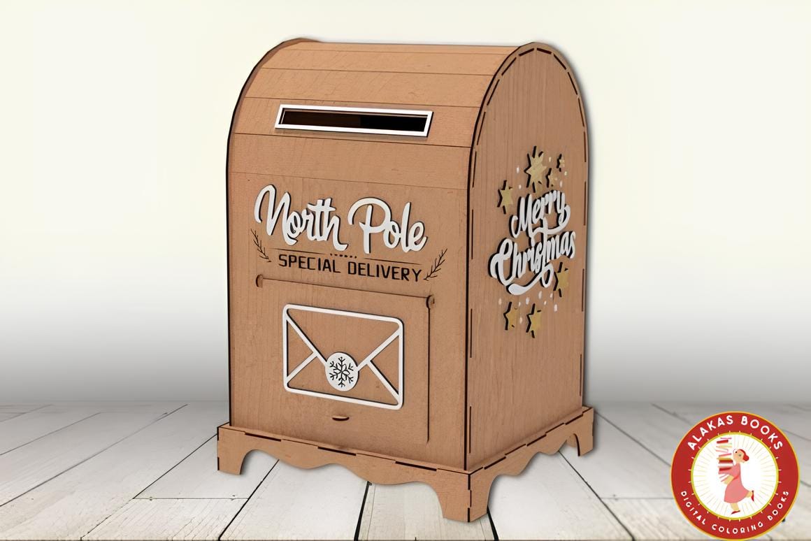 Santa Mail Box Laser Cut Svg ,digital Download,laser Cut,mail Box,home ...
