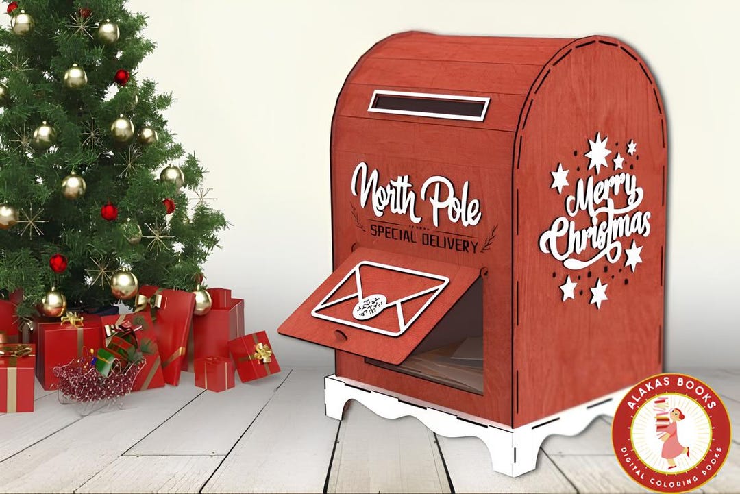 Santa Mail Box Laser Cut Svg ,digital Download,laser Cut,mail Box,home ...