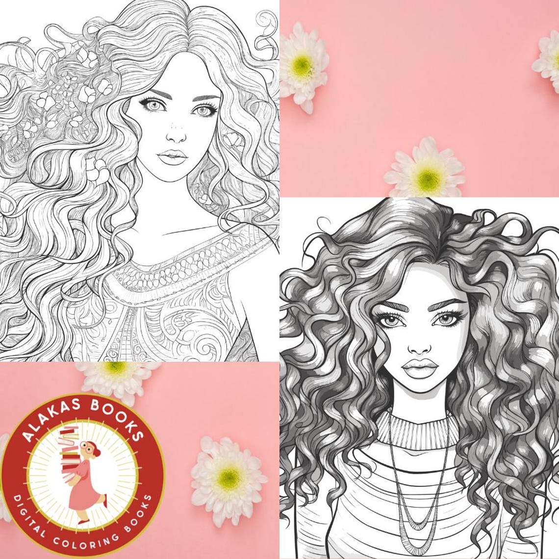 100 80's Fashion Girls Coloring Pages, 80's Fashion Girls Digital ...