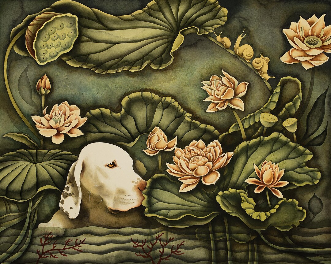 Otis in the Garden Giclée by Kamala Dolphin-kingsley - 16"x20" - Etsy