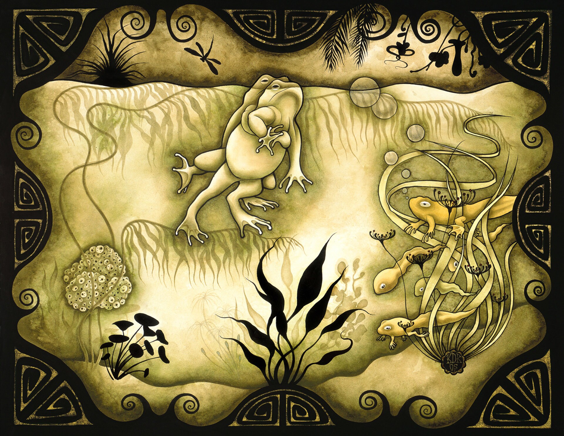 Concupiscent Frog Pond Giclee by Kamala Dolphin-kingsley - 16"x20" - Etsy
