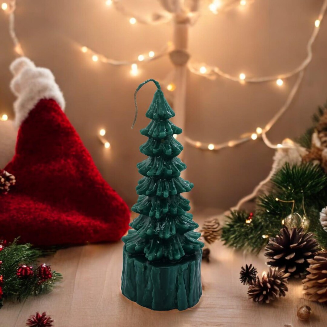 Christmas Tree Shaped Candle- Christmas Pine Tree Stump- Home Decor ...