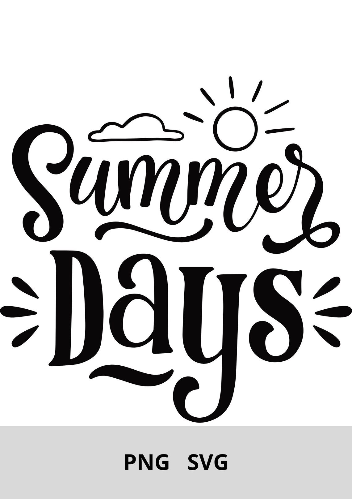 Enjoy Summer ,summer Days, Fichier PNG SVG . Téléchargement Instantané ...