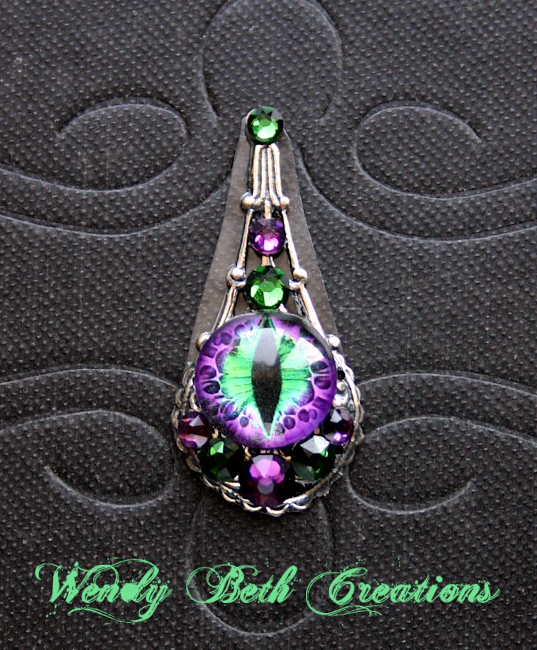 Purple and Green Dragon Eye Reusable Belly Dance Bindi or Steampunk ...