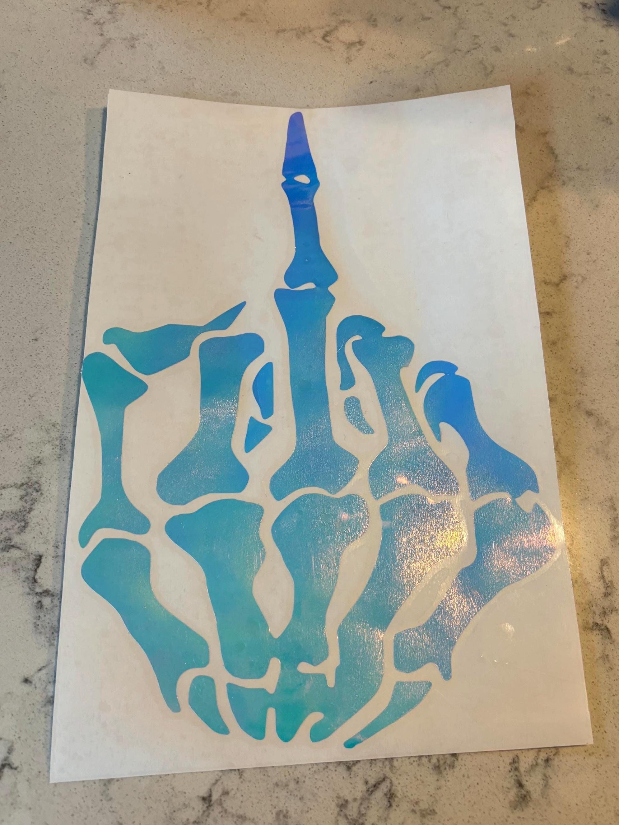 Skeleton Middle Finger Decal- Funny Decal- Bumper Sticker- Middle ...