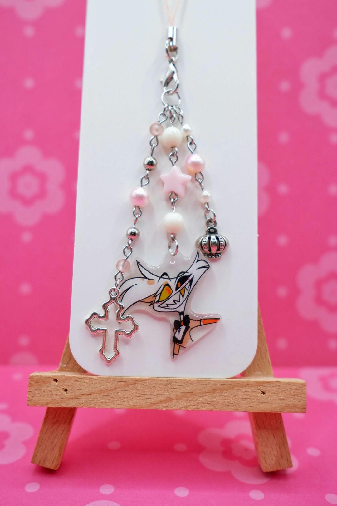 Angel Dust Hazbin Hotel Shrinkydink Resin Charm Keychain Phone Strap ...