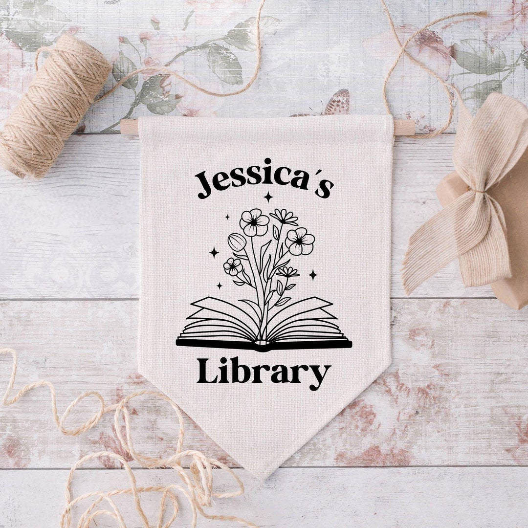 Personalized Library Sign Custom Book Decor, Sign for Book Nook, Book ...