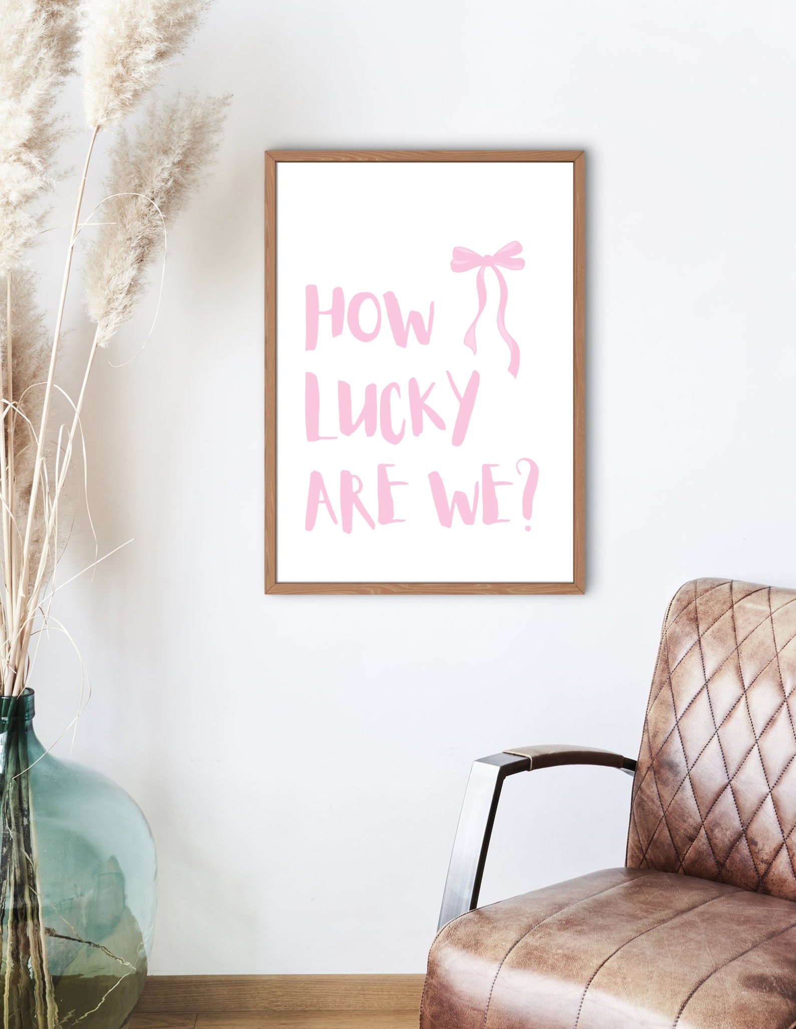 How Lucky Are We Wall Decor, Dorm Room Wall Art, Cotteque Bow Art ...