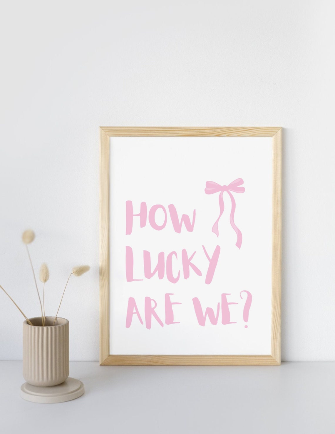 How Lucky Are We Wall Decor, Dorm Room Wall Art, Cotteque Bow Art ...
