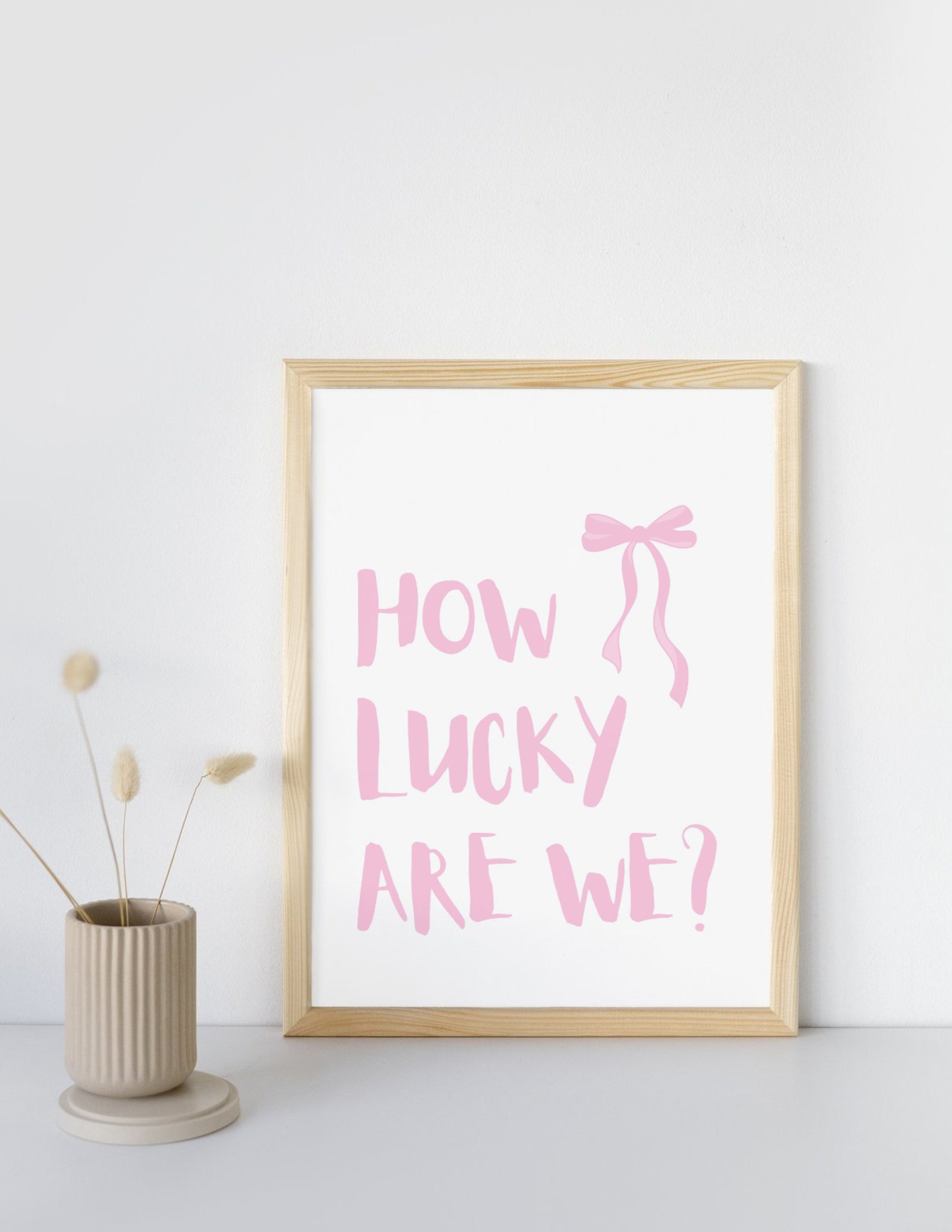 How Lucky Are We Wall Decor, Dorm Room Wall Art, Cotteque Bow Art ...