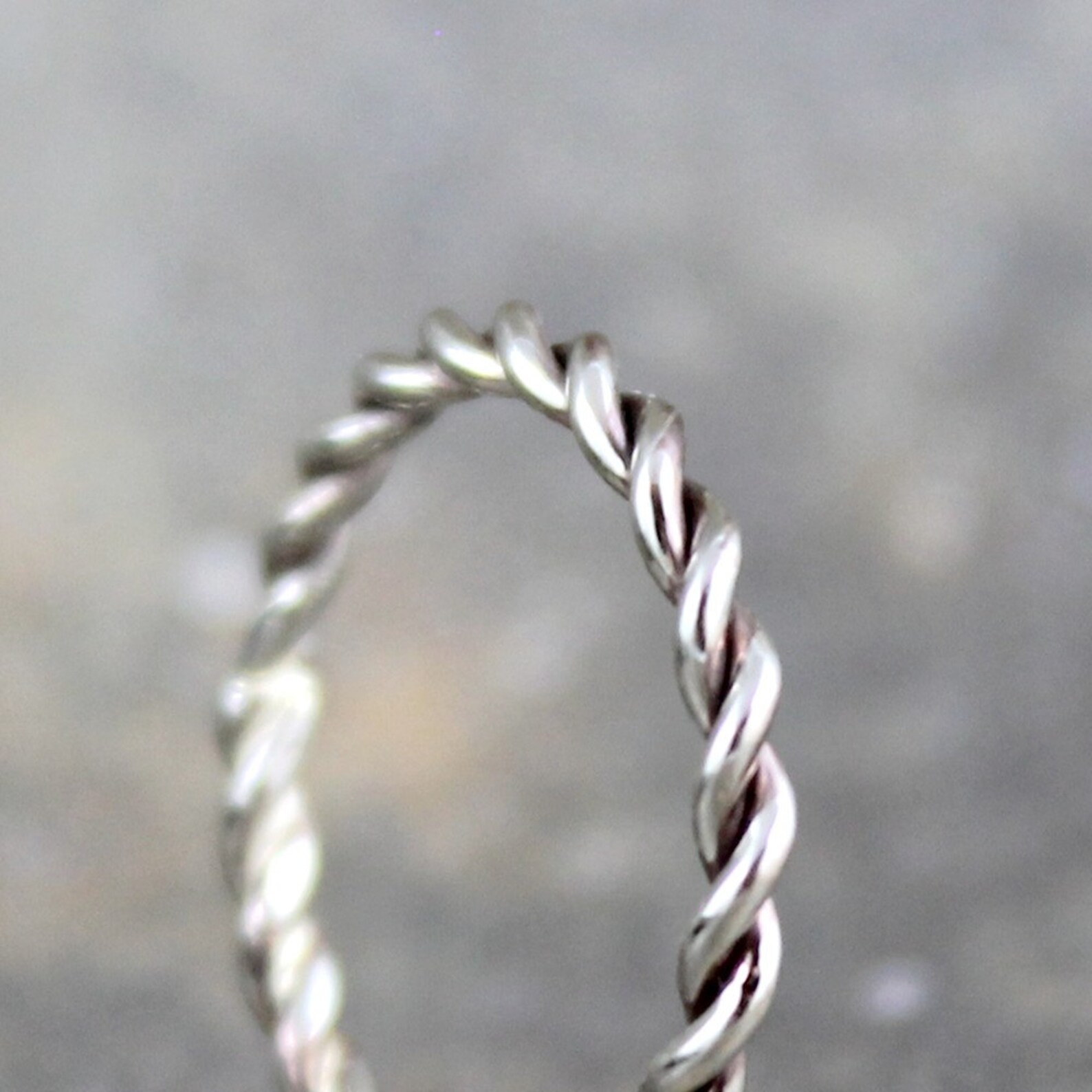 White Gold Band Twist Band 14K White Gold Ring Stacking - Etsy