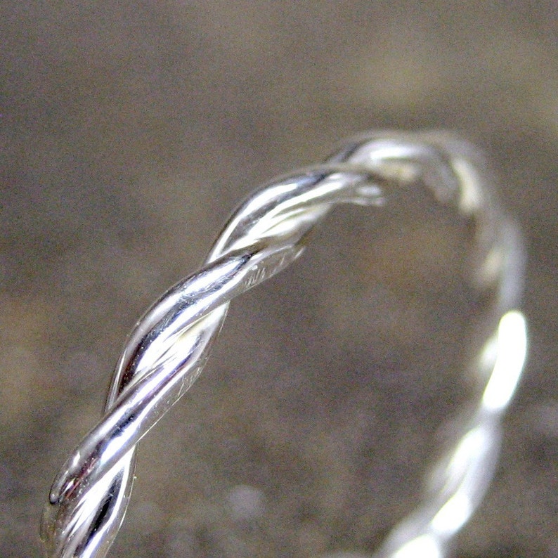 Sterling Silver Ring Twisted Band Stacking Ring Handmade - Etsy