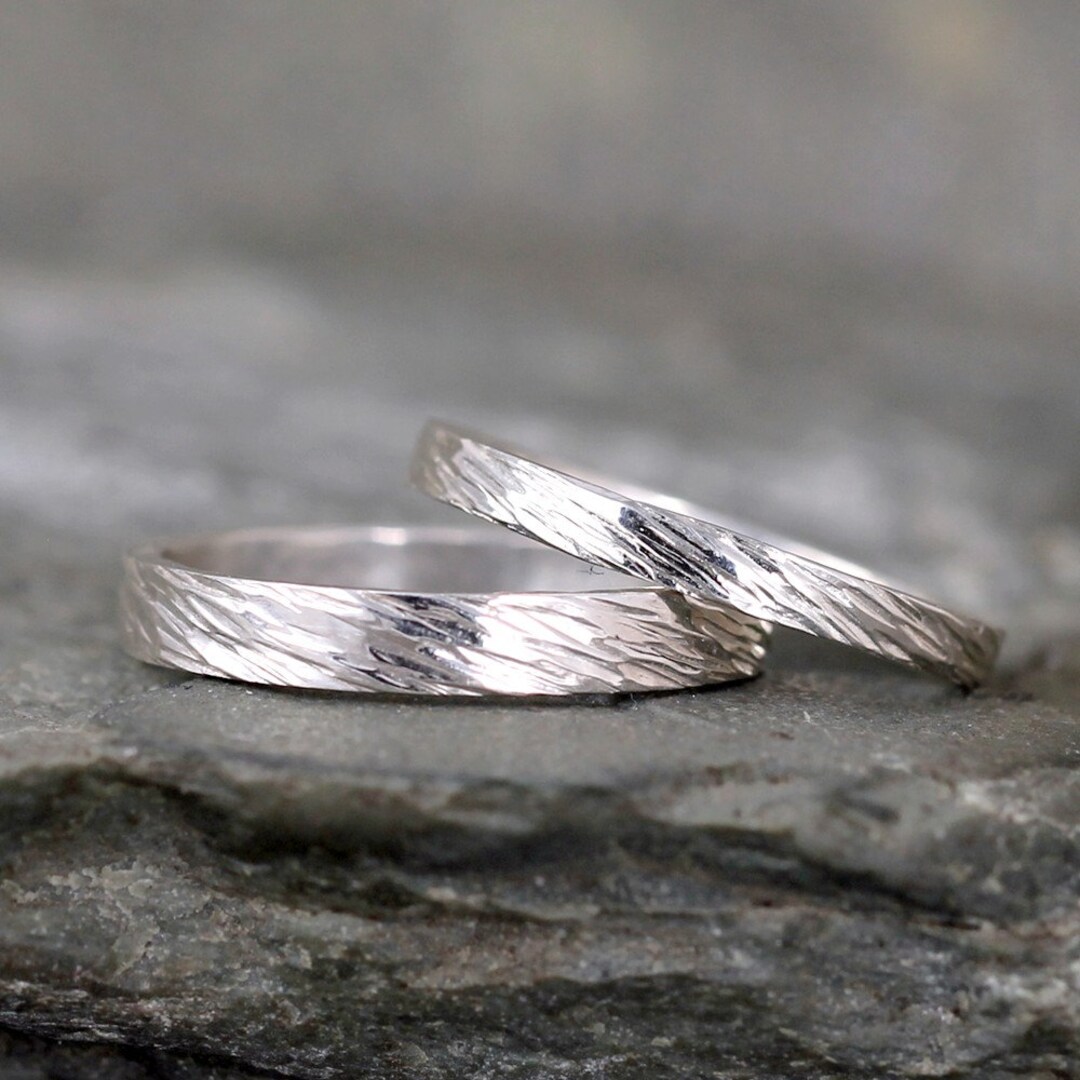 Sterling Silver Wedding Bands Silver Bands Rustic Wedding Bands Wedding ...