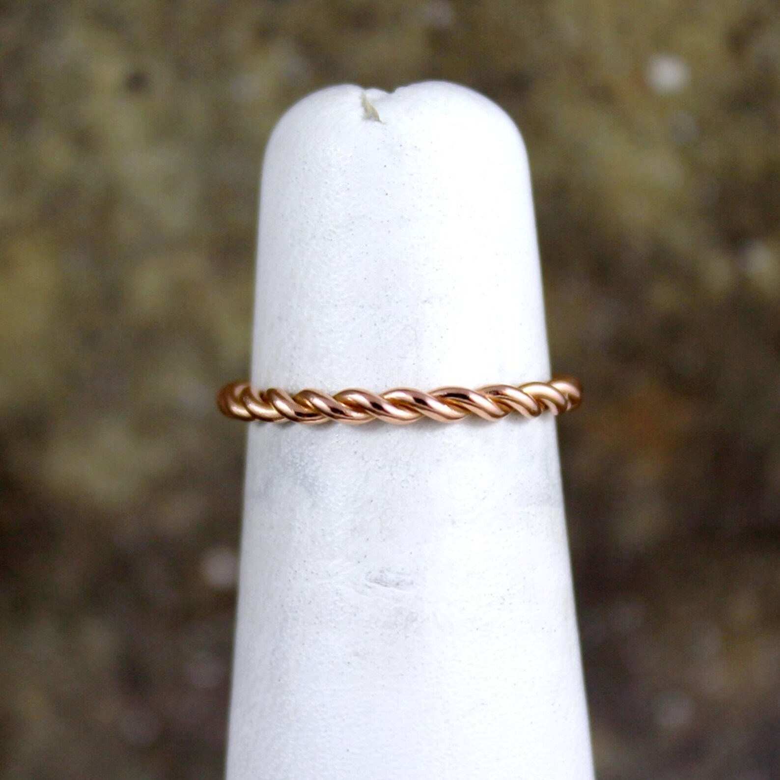 Rose Gold Band Twist Band 14K Rose Gold Ring Stacking - Etsy