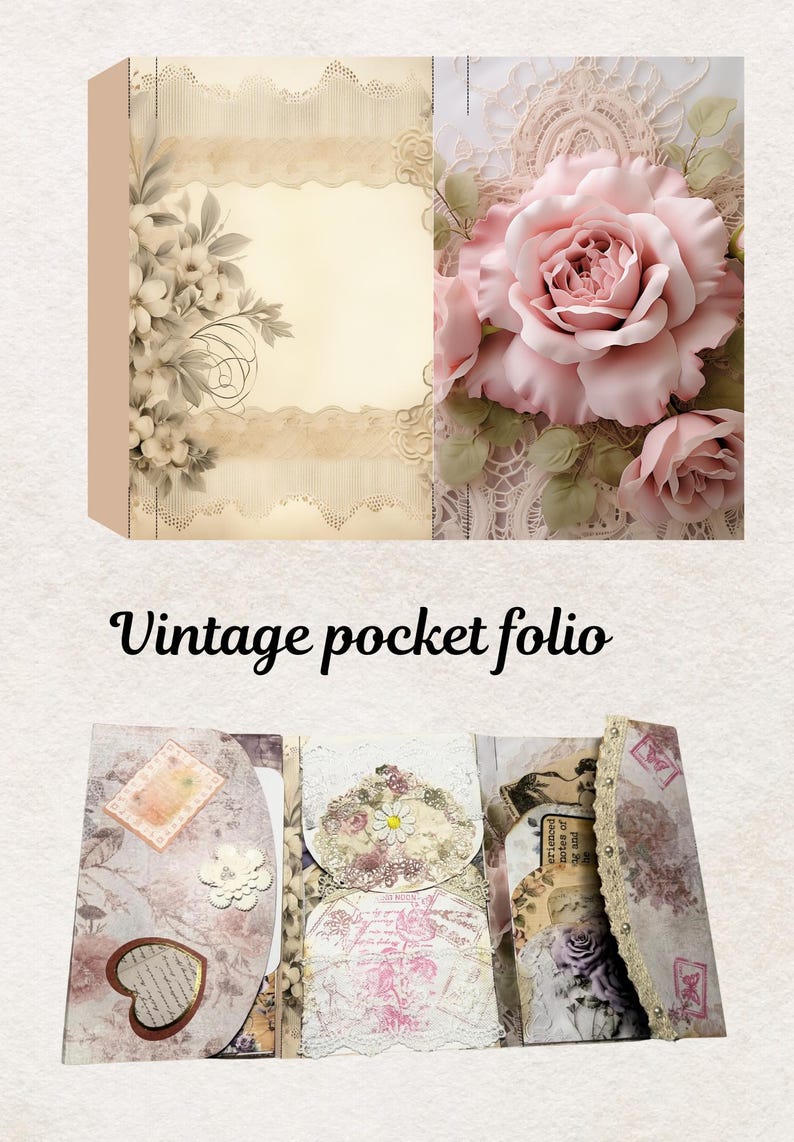 Vintage Pocket Mini Folio Junk Journal Pockets - Etsy