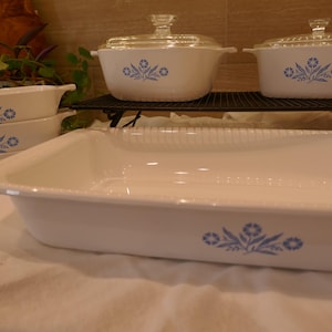 12pc Set Vintage Corning Ware Cornflower Blue Pattern Casseroles Dishes ...