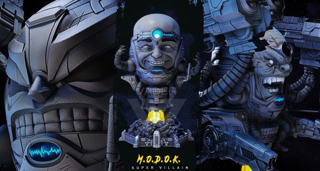 T00117-modok-marvel STL File 3D Digital Printing STL File for 3D ...