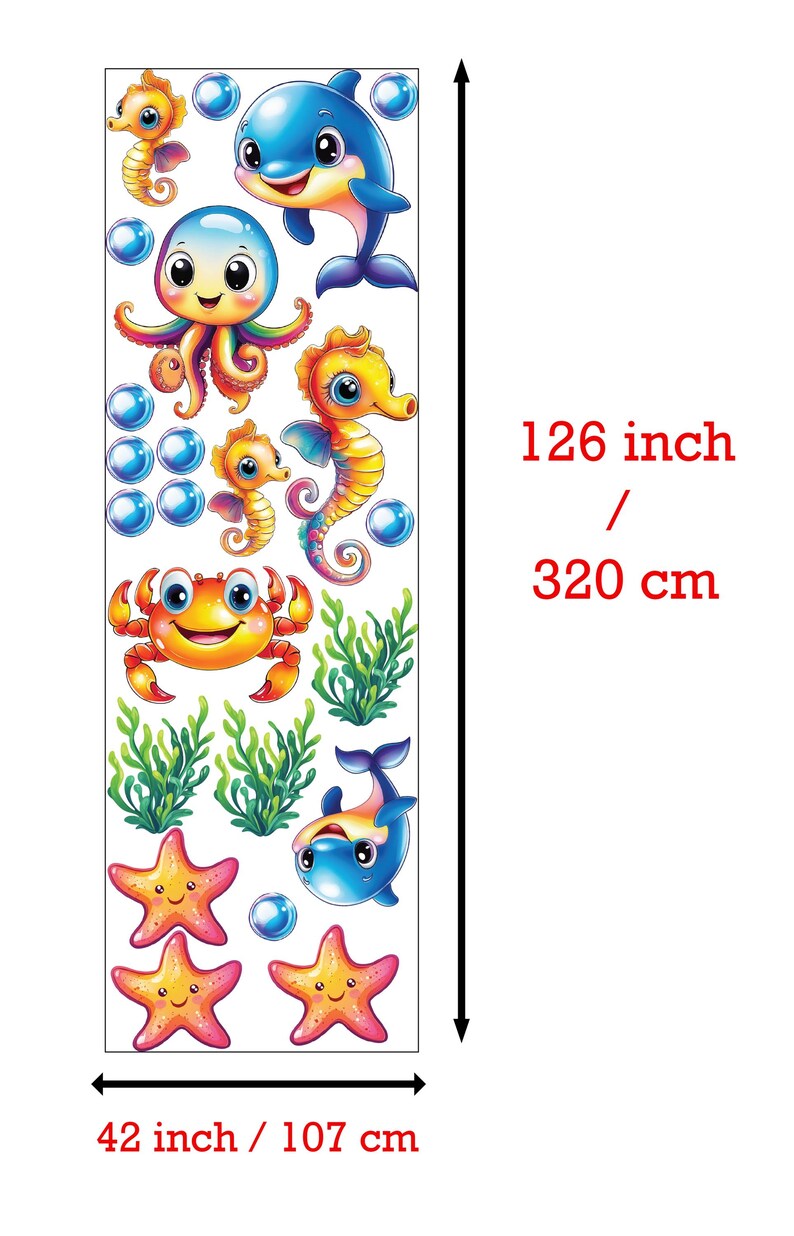 Ocean Animals Peel and Stick Wallpaper: Sea Life Nursery Decor, Kids ...