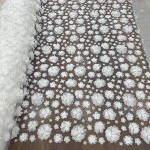 Floral 3D Lace Fabric With Pearls Bridal and Evening Dress Lace Veil ...