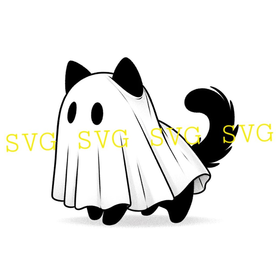 Halloween, Black Cat, Ghost Cat, Ghost, Cute, Spooky, Seasonal, Fall ...