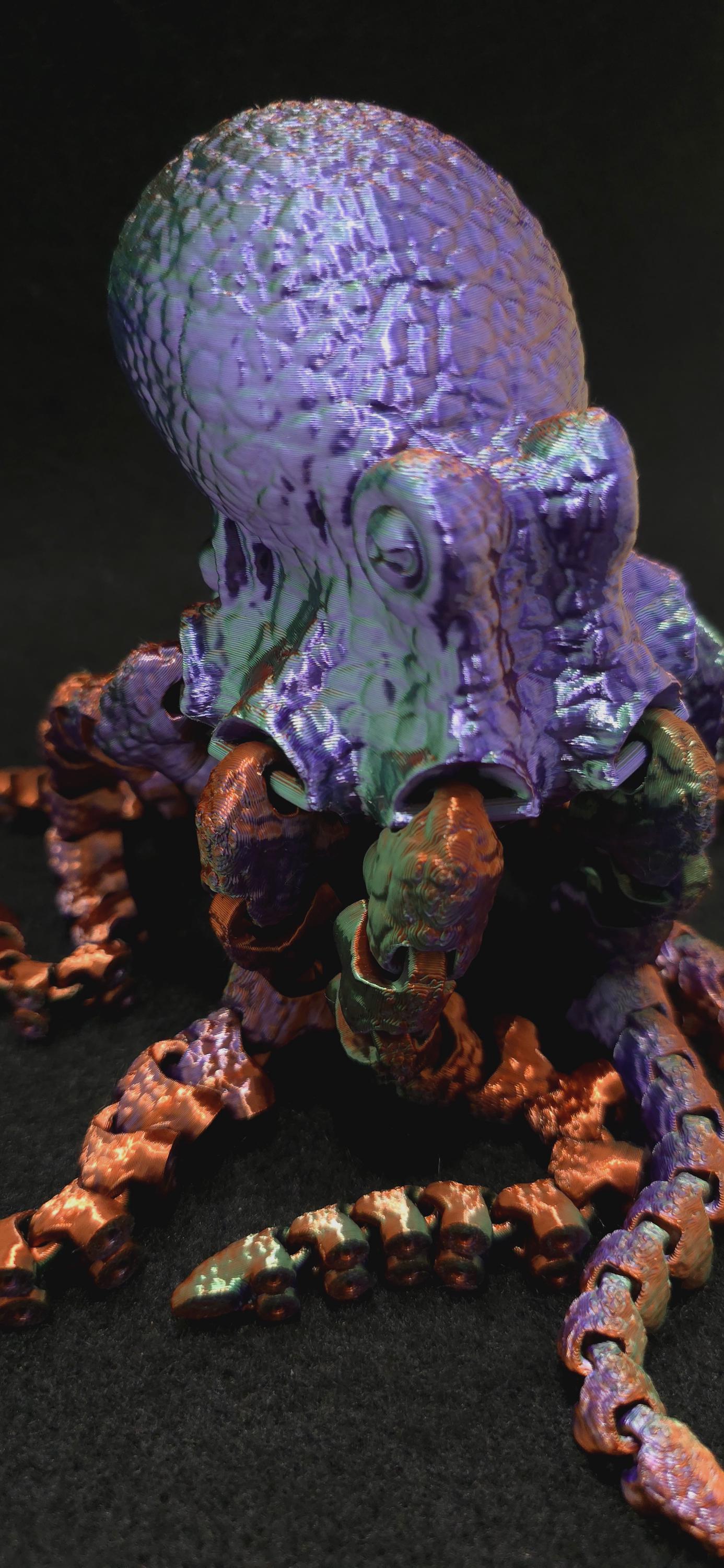 3D Printed Articulated Octopus Toy | Flexible Sea Creature Figurine ...