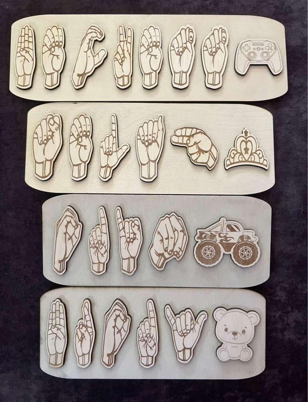 ASL Sign Language Wooden Name Puzzle - Etsy