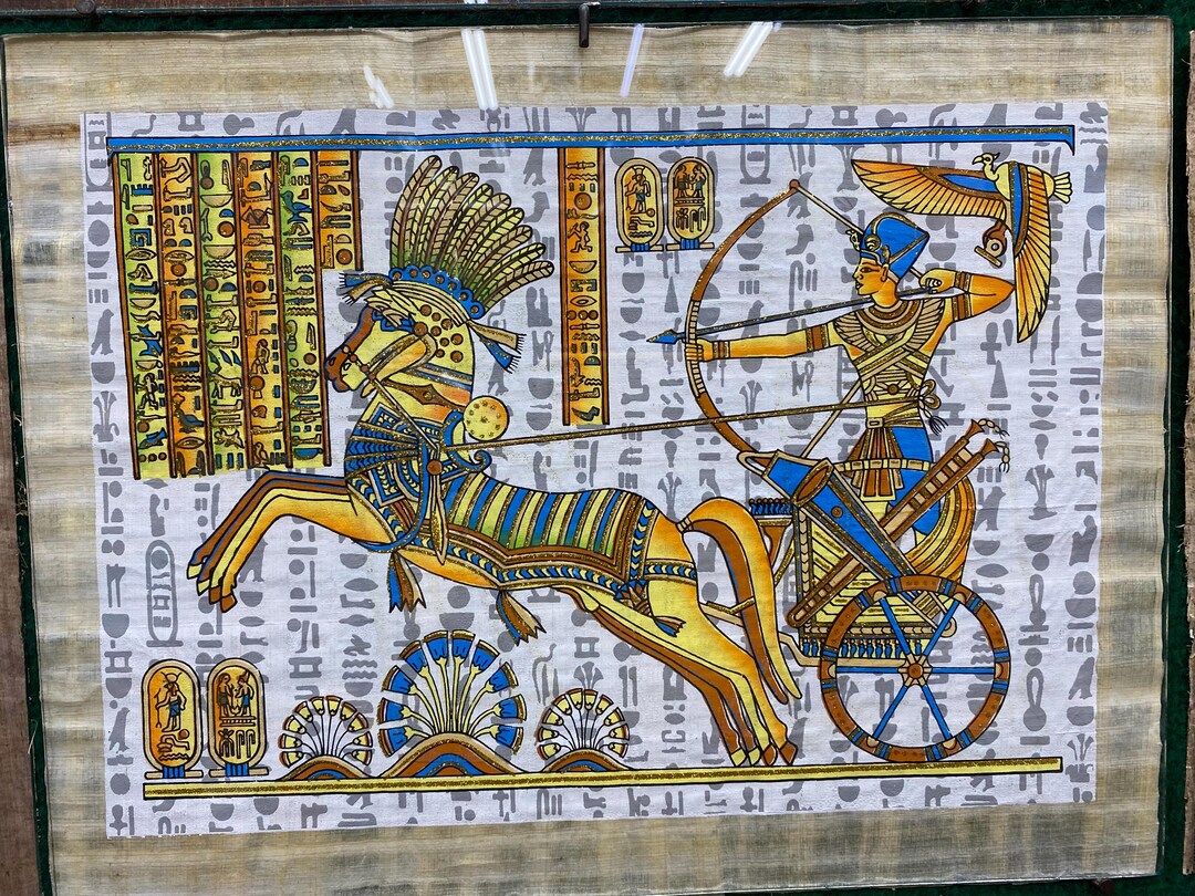 Glow-in-the-dark Bastet and Ankh Egyptian Papyrus Art - Etsy