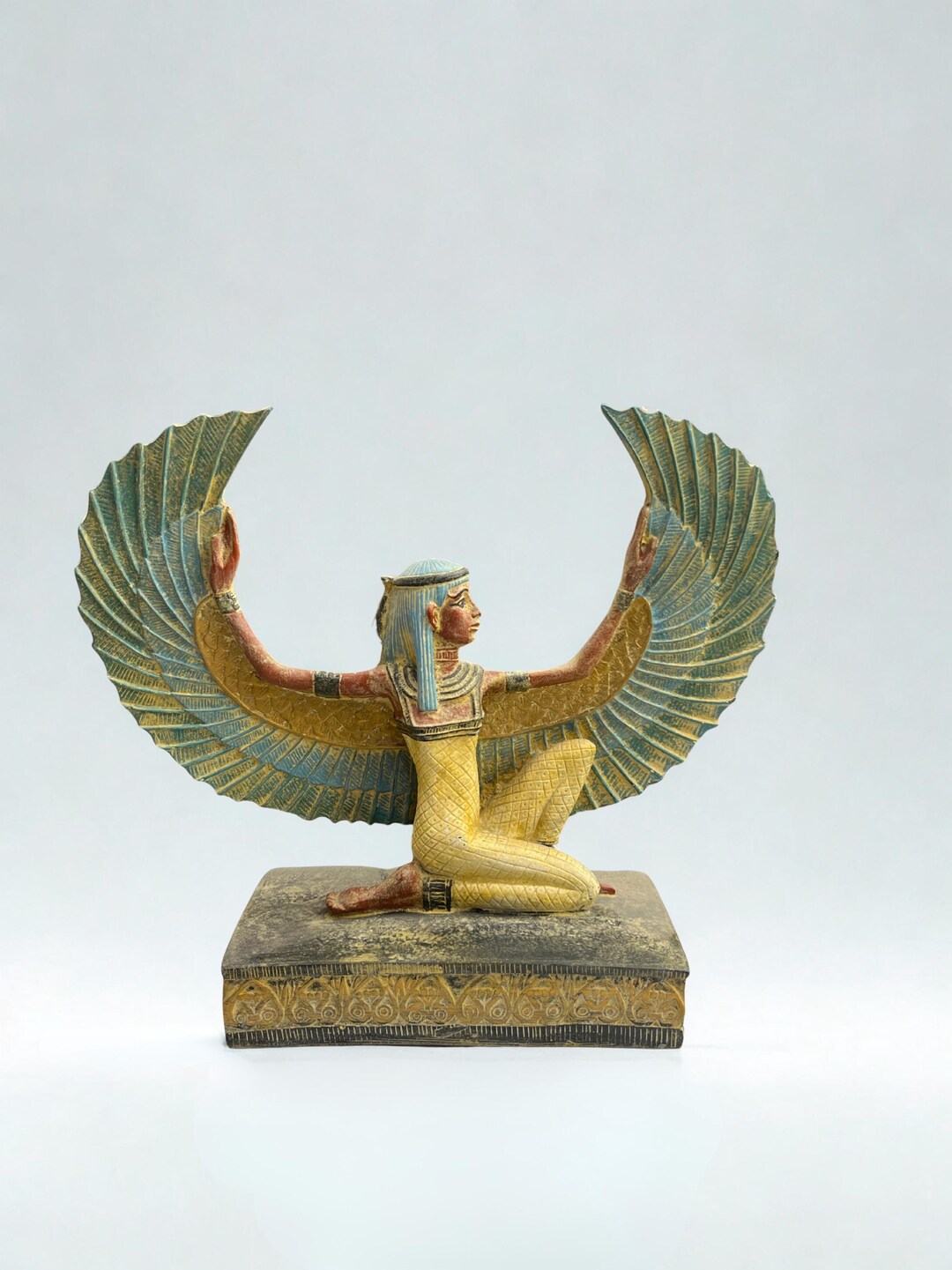 Isis Goddess Statue With Open Wings | Handmade Egyptian Stone Sculpture ...