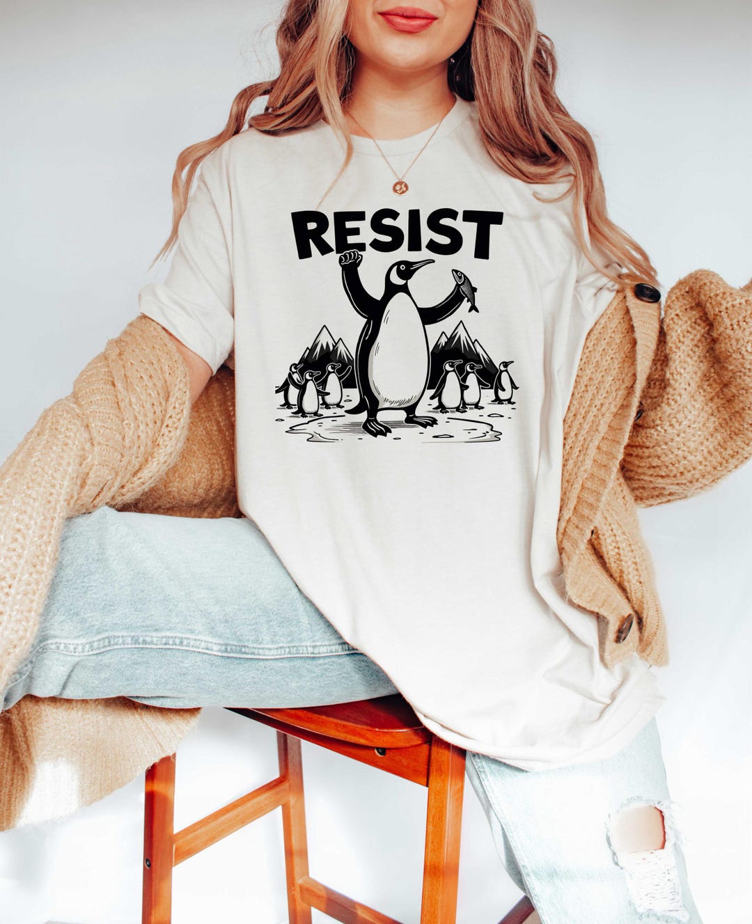 Penguins Protest Tariffs Shirt, Funny Tariffs T-shirt, Funny Penguin ...