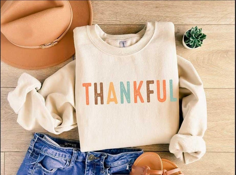 Thankful Sweatshirt, Thankful Shirt, Womens Thanksgiving Sweatshirt ...
