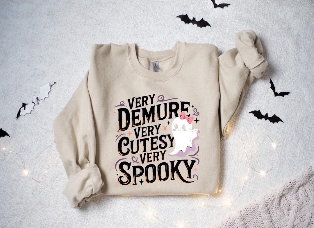 Very Demure Very Mindful Ghost Sweatshirt, Cute Ghost Drinking Coffee ...