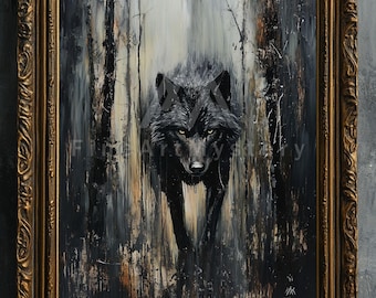 fantasy black wolf