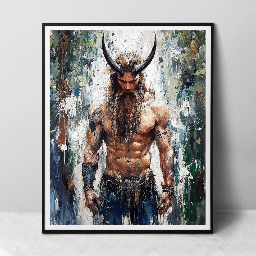 Loki, Norse God - Paper Fine Art Print, Pagan Viking Mythology, Digital ...