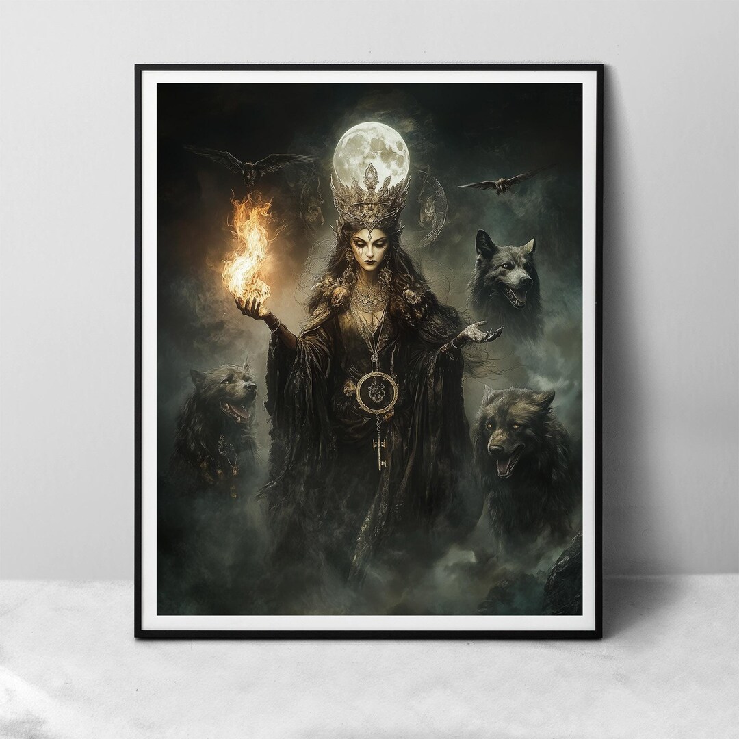 Hecate Goddess - Paper Fine Art Print, Pagan Goddess of Magic and ...