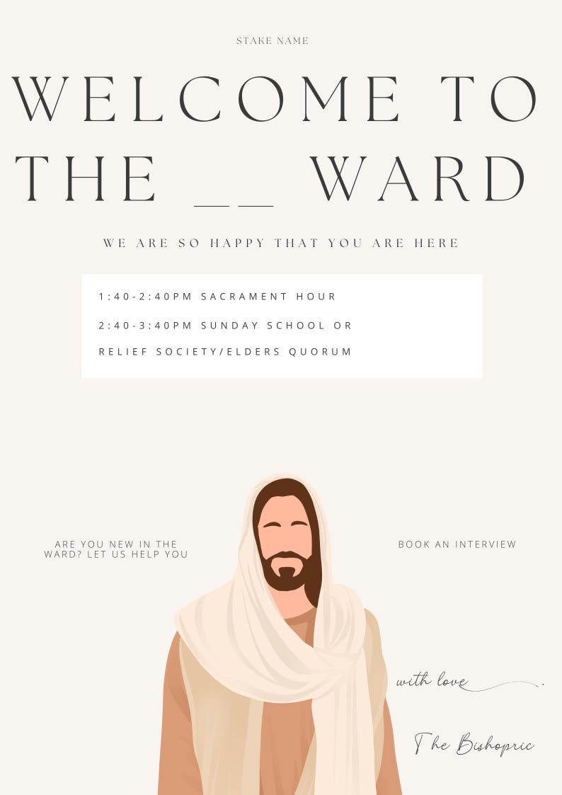 LDS Ward Welcome Sign English - Etsy