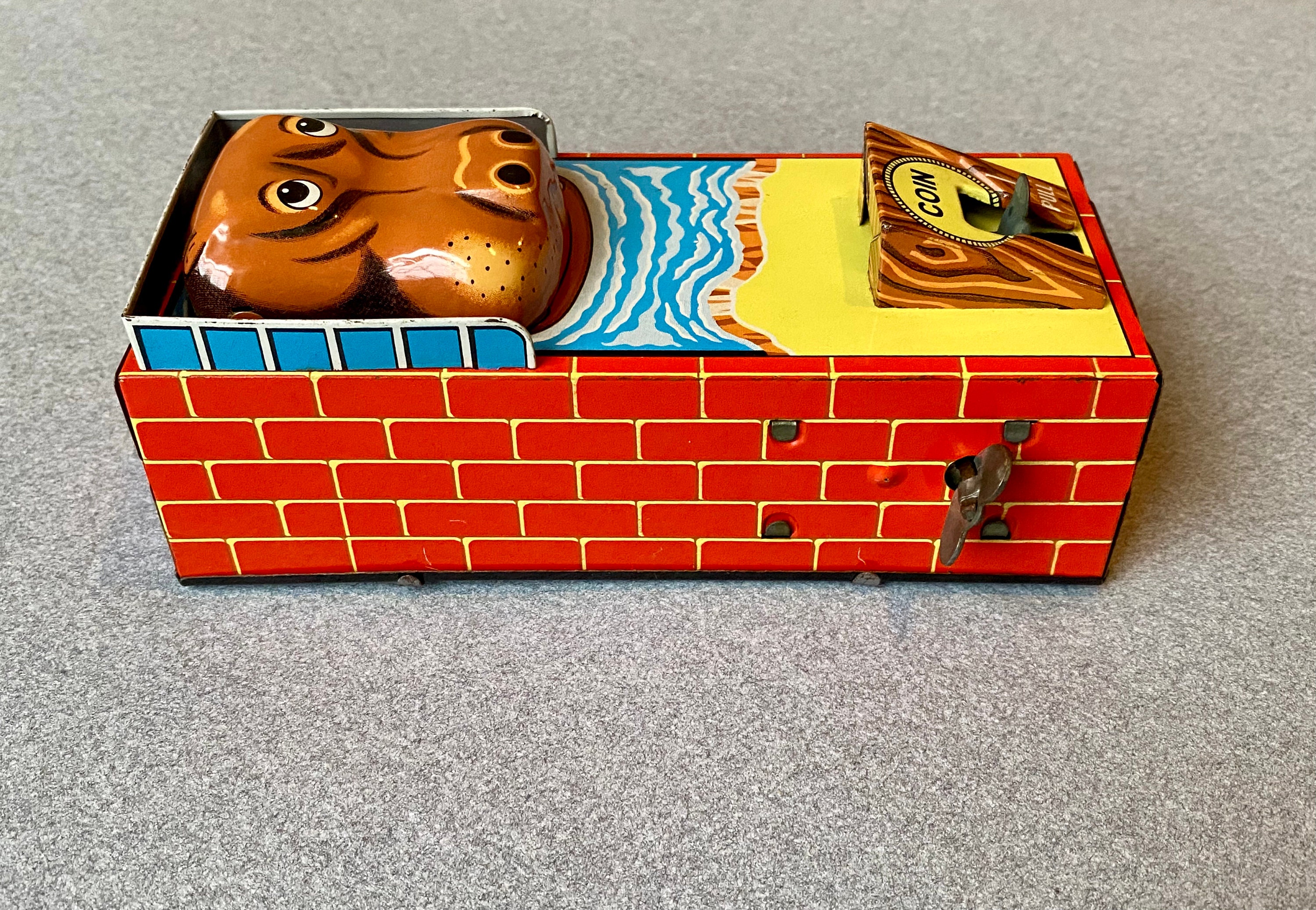 Vintage Tin Litho Hippo Coin Bank Wind Up...1960's Made in - Etsy