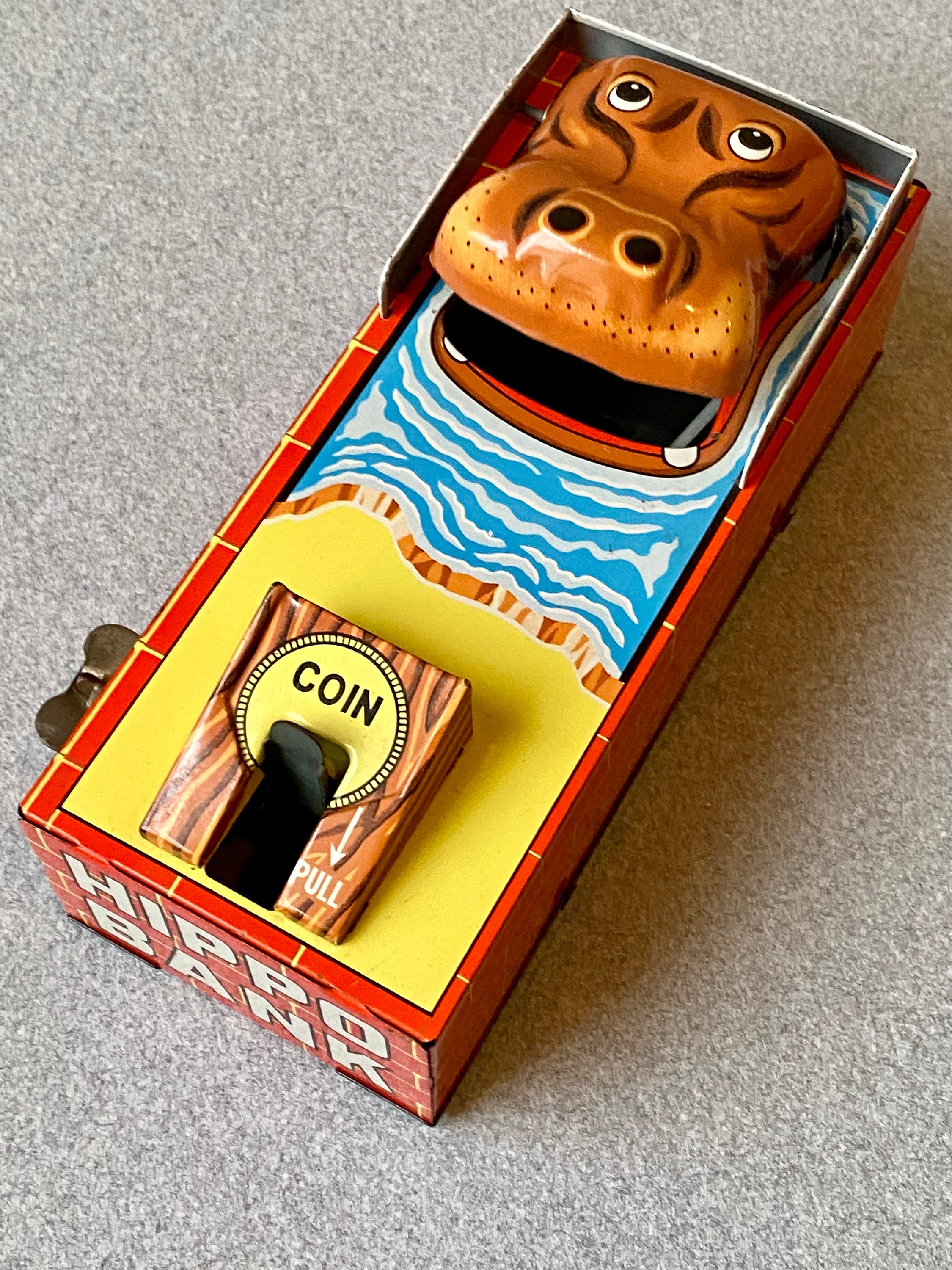 Vintage Tin Litho Hippo Coin Bank Wind Up...1960's Made in - Etsy