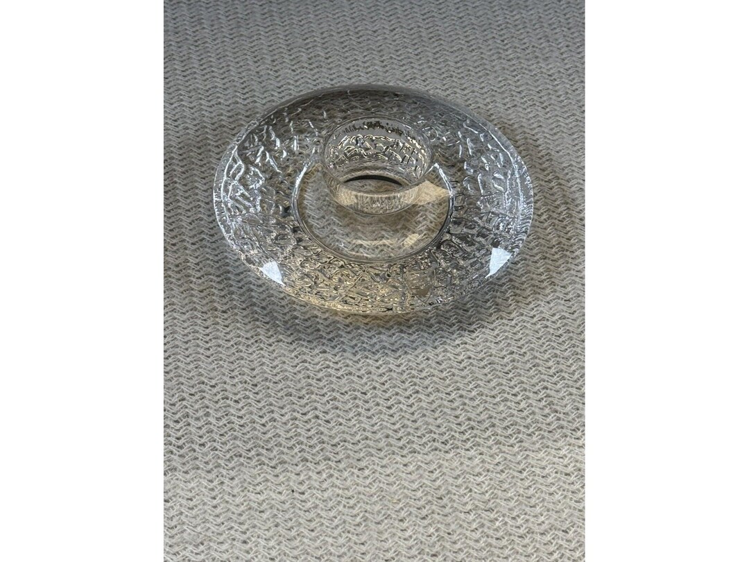 Orrefors Lars Hellsten Discus Votive Candle Holder Sweden Signed Glass ...