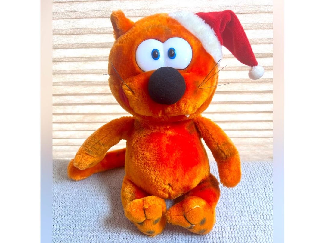 Vintage 1982 Heathcliff Plush 11 Orange Cat Santa Hat Cartoon Toy - Etsy