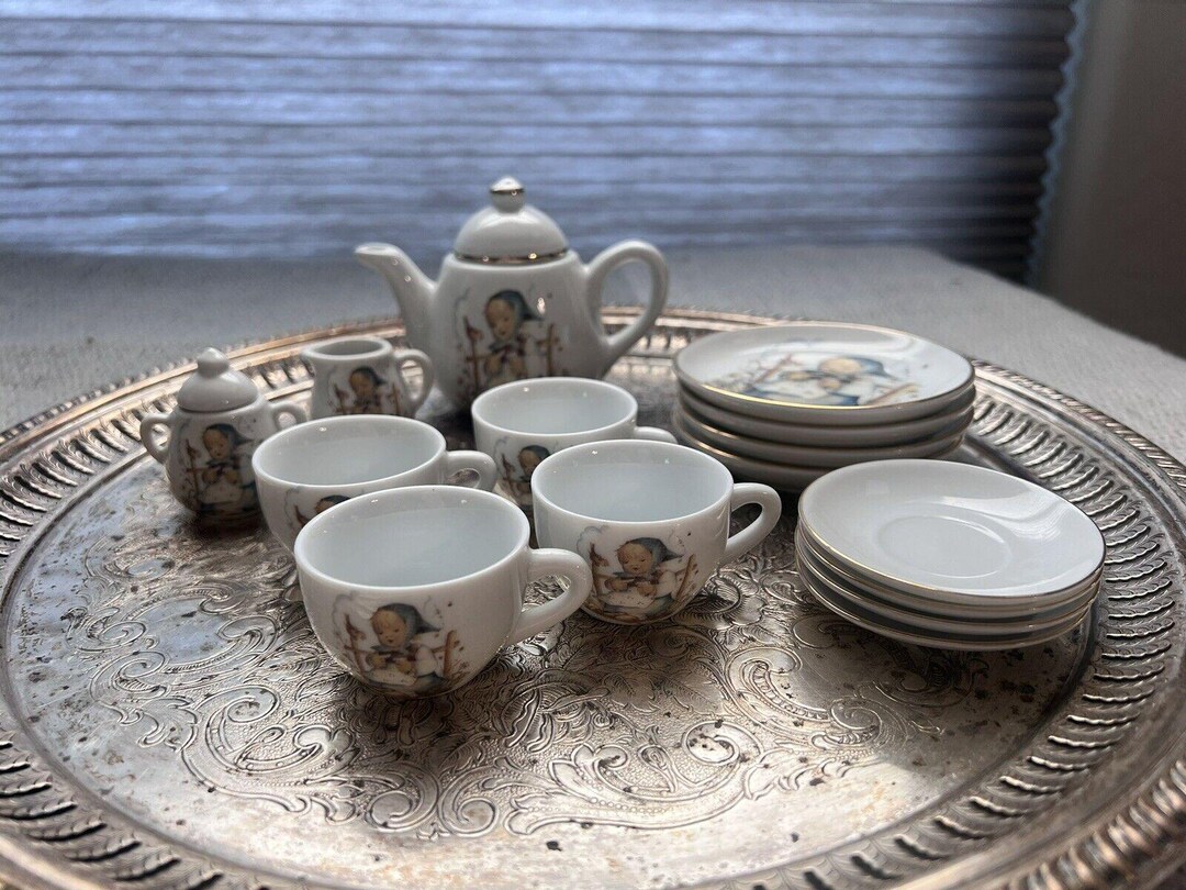 Vintage Reutter Miniature MJ Hummel Mini Porcelain Doll House Tea Set ...