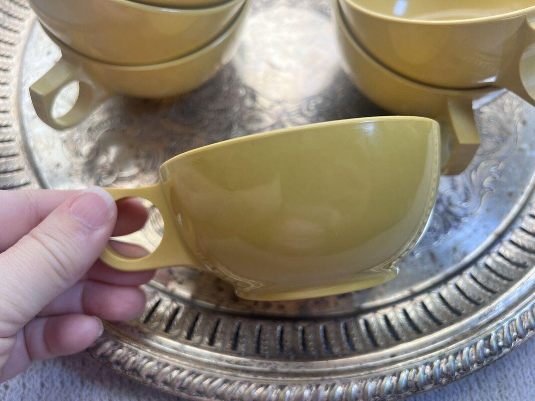FJC Melmac Melamine Coffee Cup Lot Yellow Mid Century MCM Fine ...