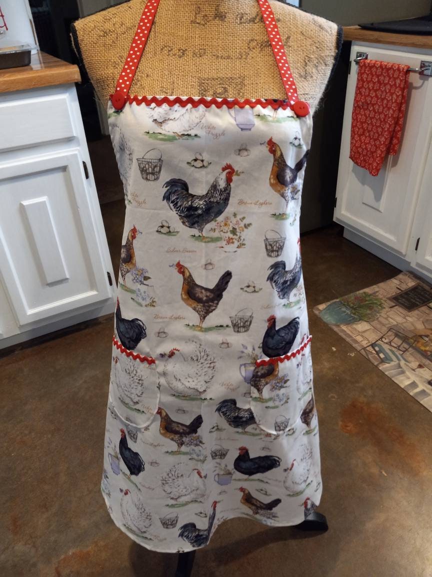 Charming Chicken Print Womens Apron - Etsy