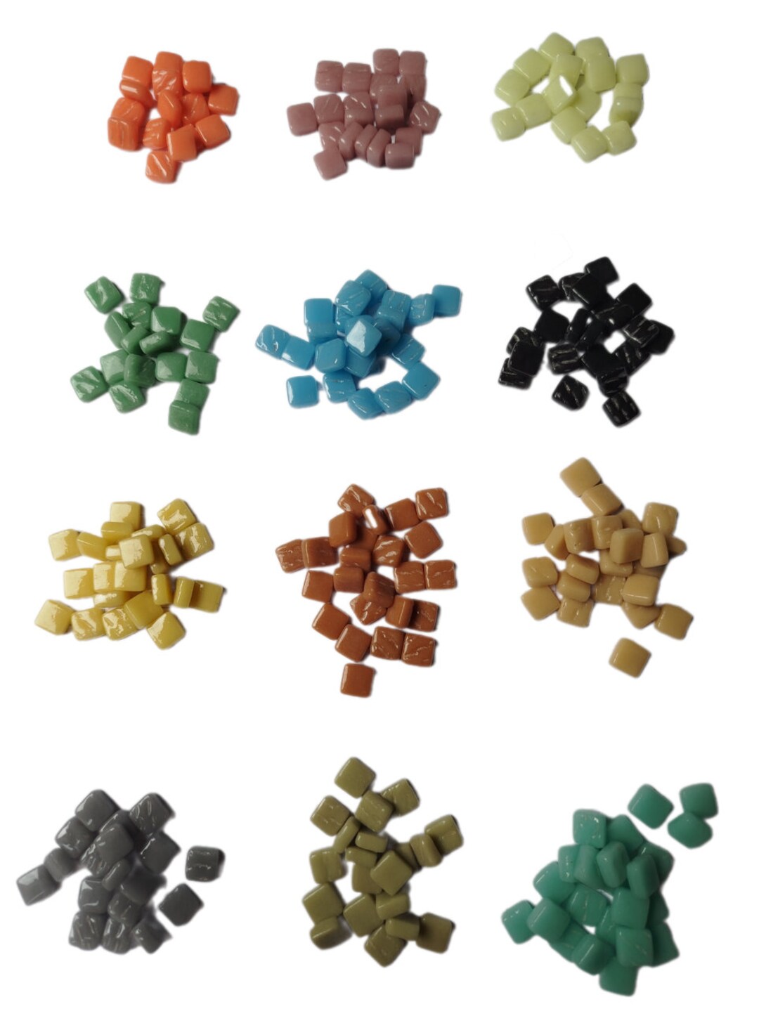 Glass Mosaic Tiles 8x8 Mm, 24 Color Mix, per 200g, Craft & Art Mosaic ...