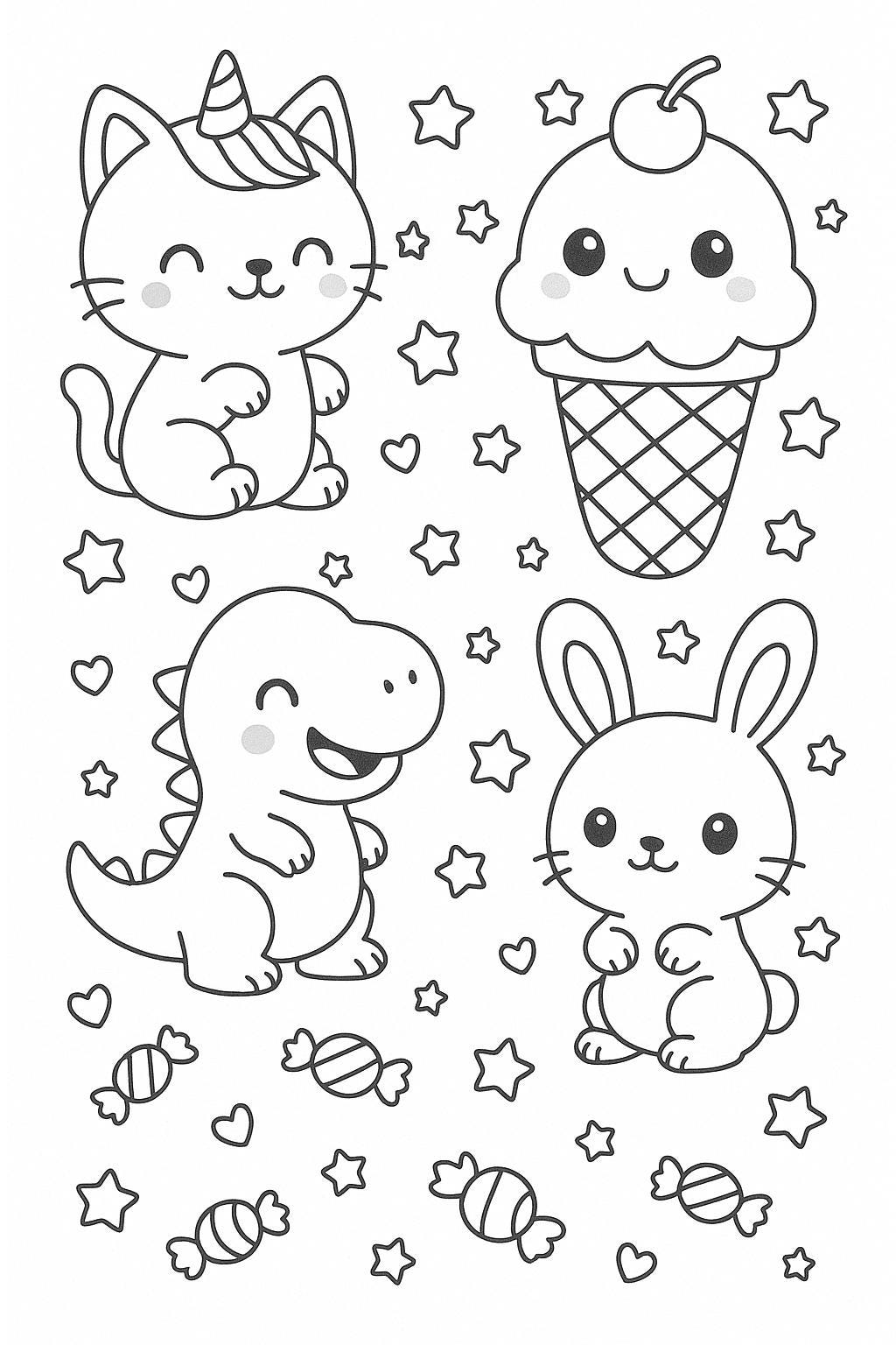 Kawaii Animal Coloring Pages for Kids: Fun & Educational (PDF Printable ...