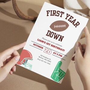 First Year Down Birthday Invitation, First Birthday Invitation ...