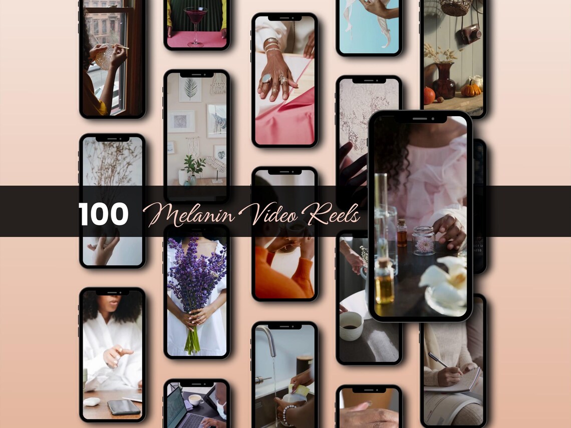 100 Melanin Video Reels- Faceless Digital Marketing- MRR PLR- Instant ...